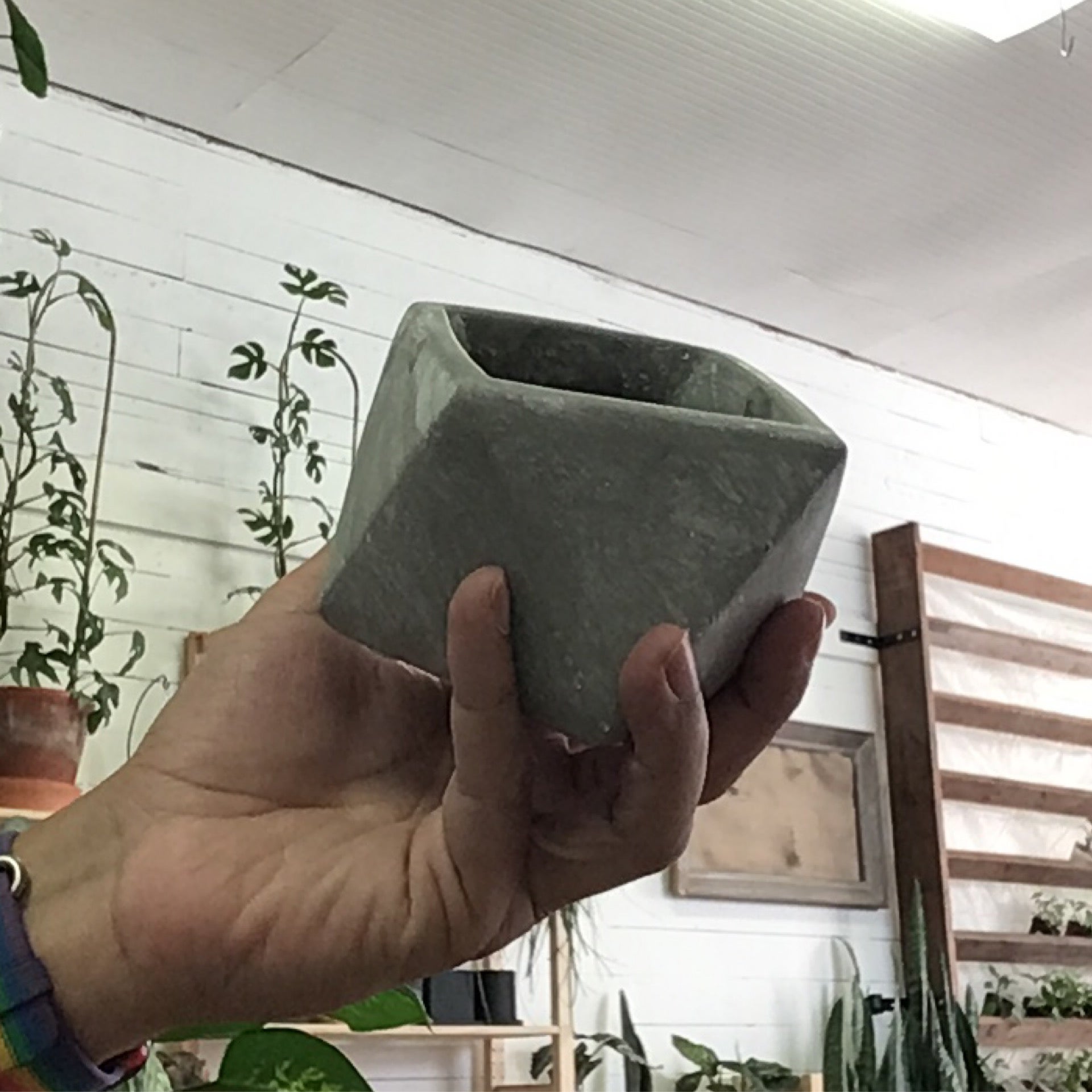 Geometric stone pot | A Modern Plantsman